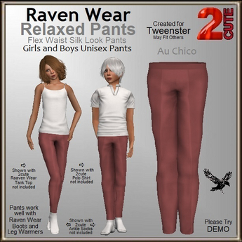 Second Life Marketplace - Raven Wear Pants [2cute] Tweenster - Relaxed ...